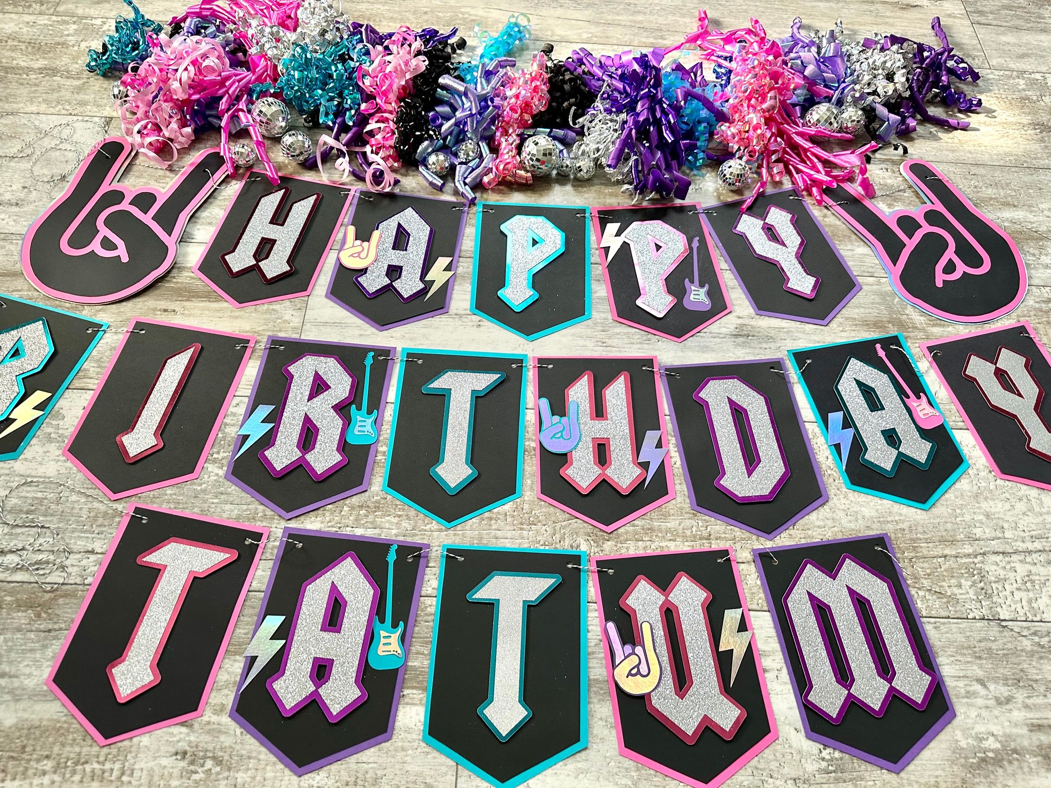 Rock n Roll Birthday Bachelorette Party Banner – Beautiful Chaos Banners