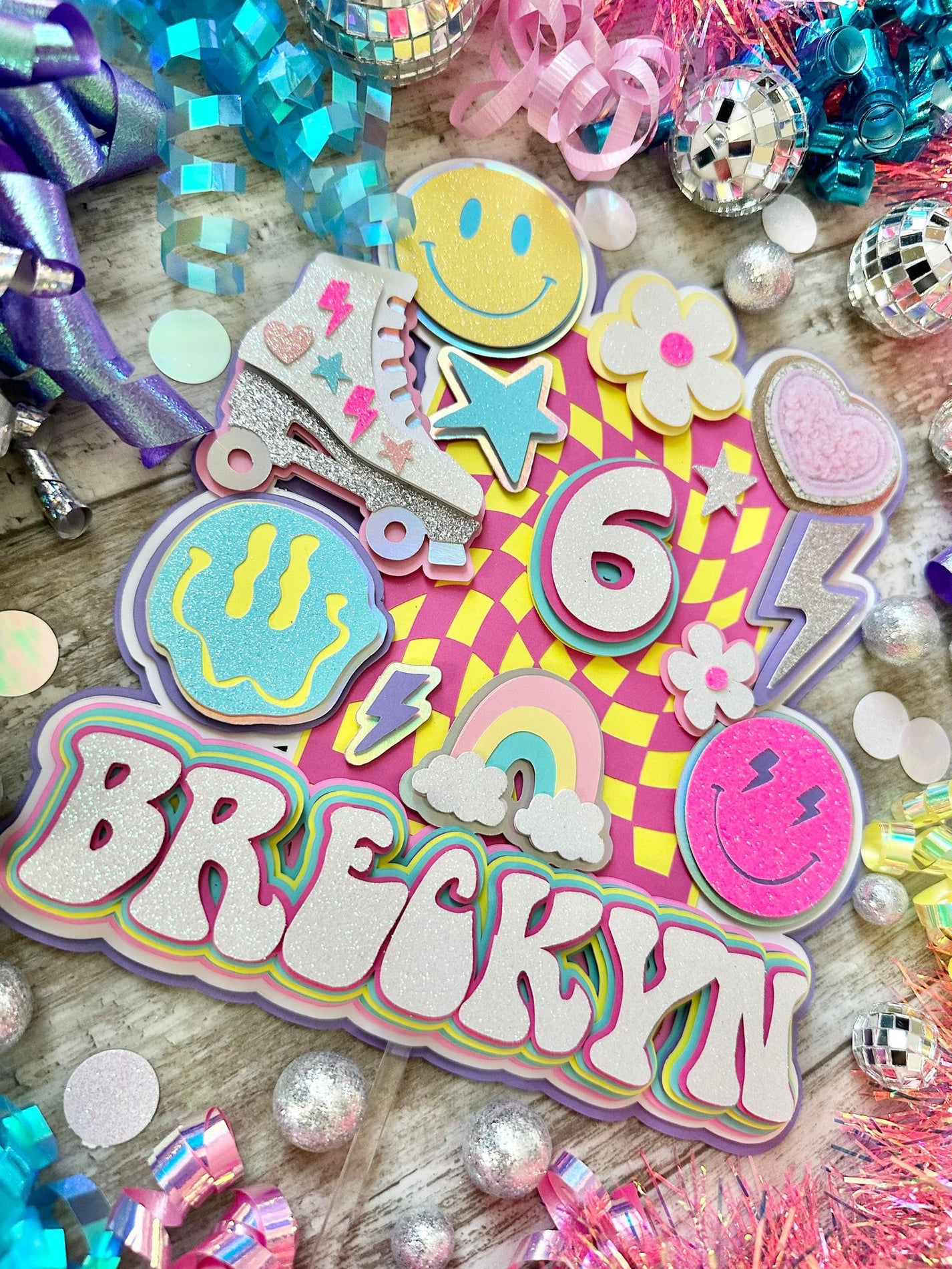 Teen Preppy Aesthetic Checkered Patch Party Happy Birthday Banner One ...