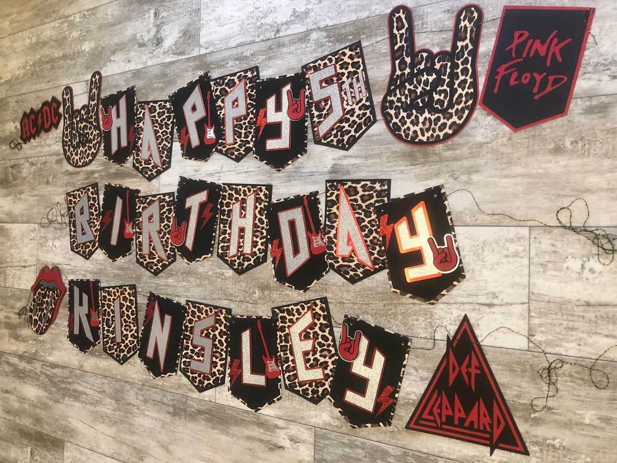 Rock N Rock Leopard Cheetah Print Rockstar 80s Rocker Theme Birthday B ...