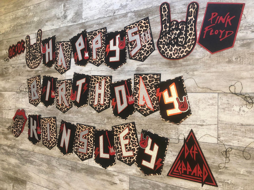 Rock N Rock Leopard Cheetah Print Rockstar 80s Rocker Theme Birthday B ...