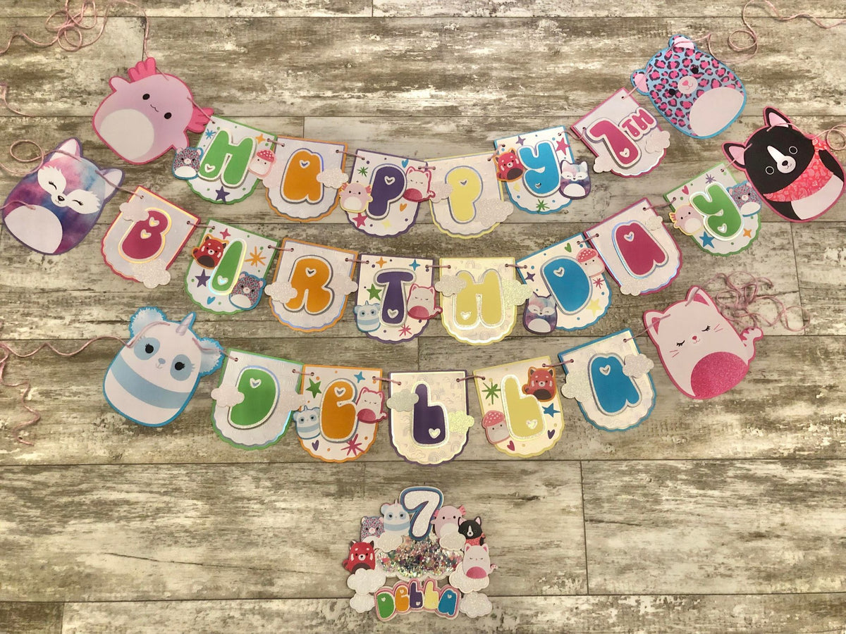 Squishy Stuffed Animal Birthday Banner – Beautiful Chaos Banners