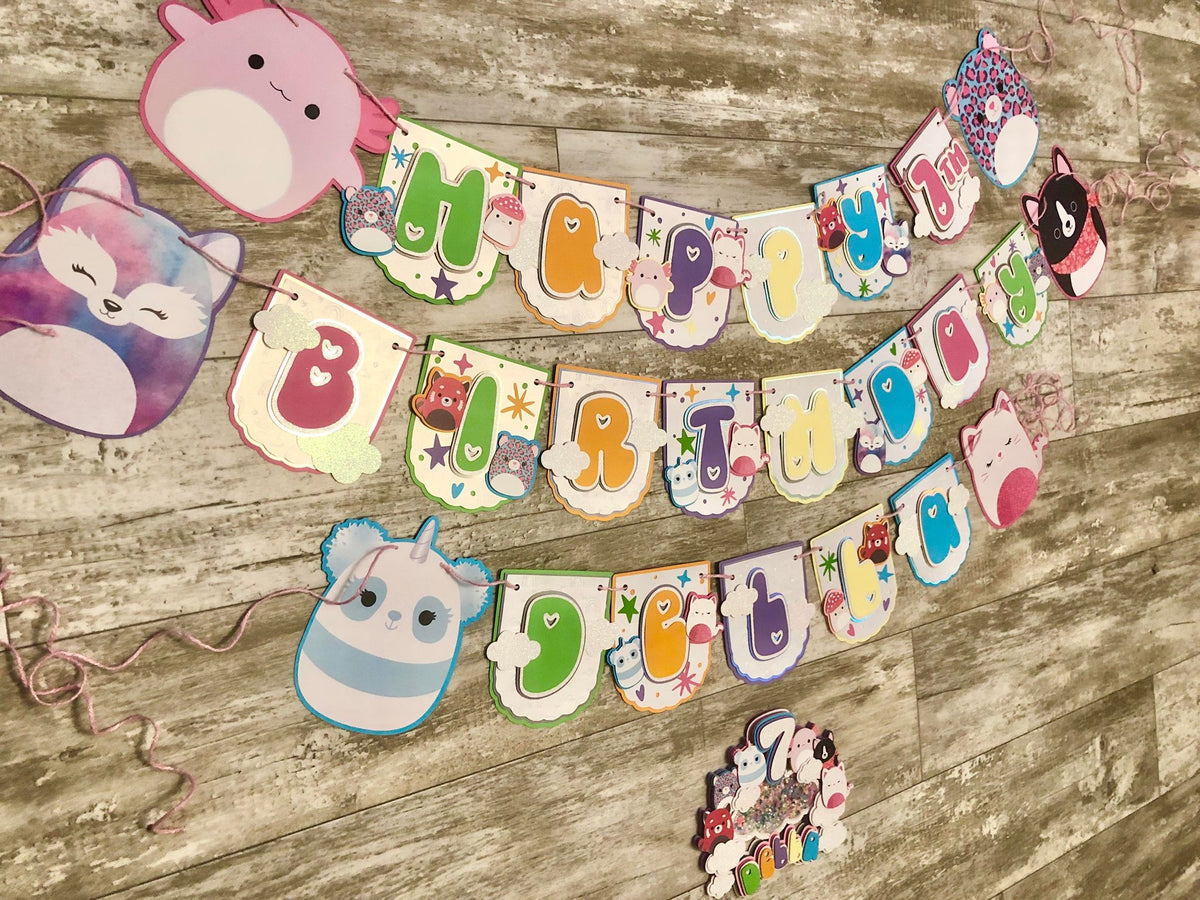 Squishy Stuffed Animal Birthday Banner – Beautiful Chaos Banners