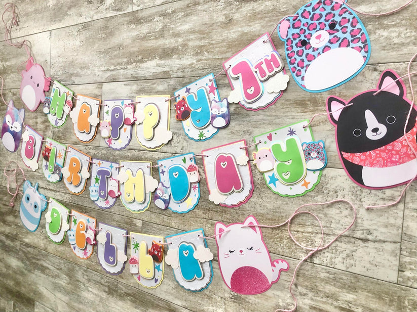 Squishy Stuffed Animal Birthday Banner – Beautiful Chaos Banners