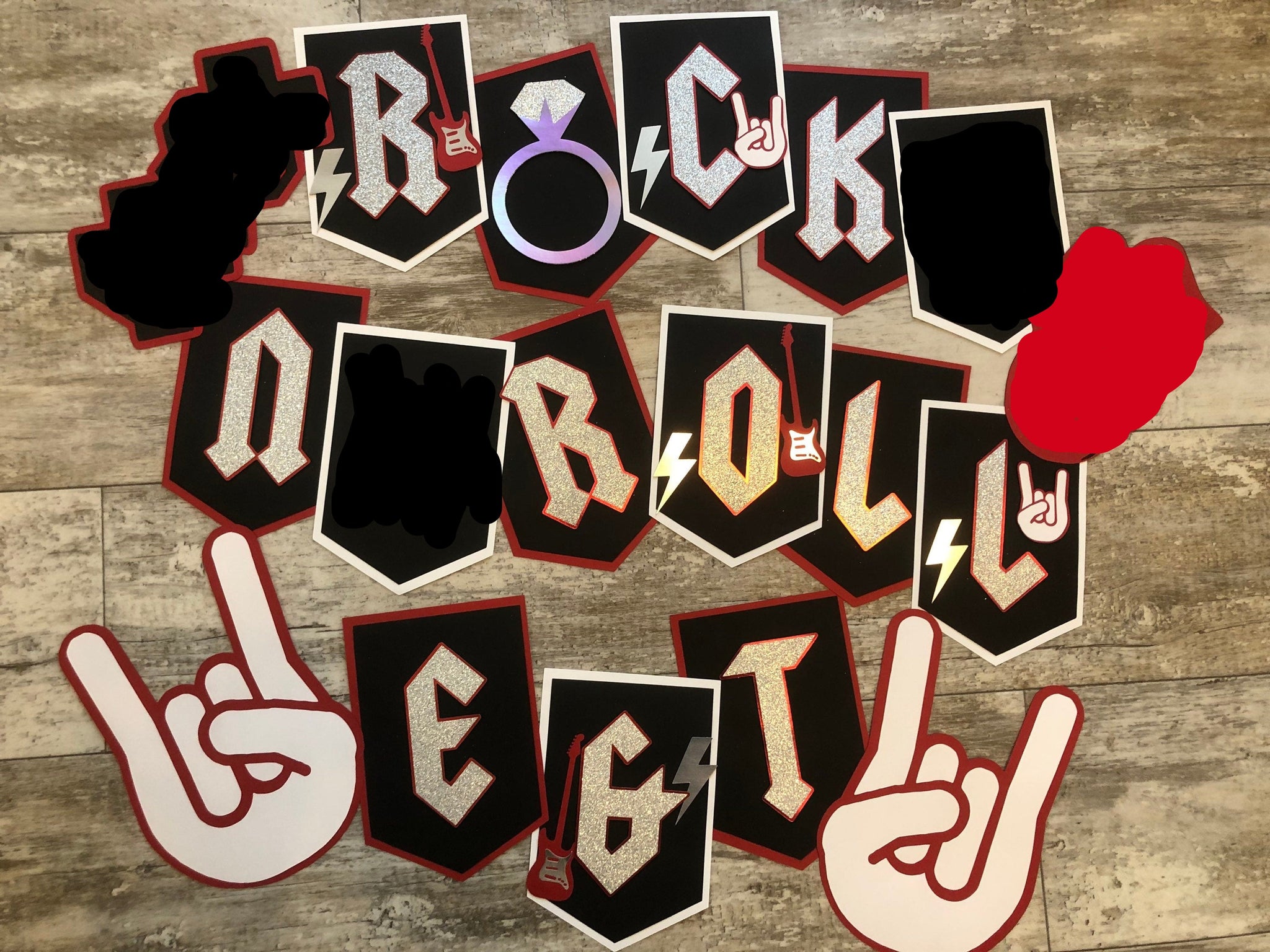 Rock N Roll Rockstar Born To Rock Theme Party Birthday Banner ...